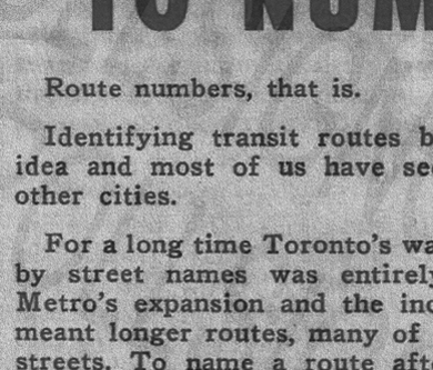 Rollsign Gallery - Toronto, Ontario - Route Number Introduction